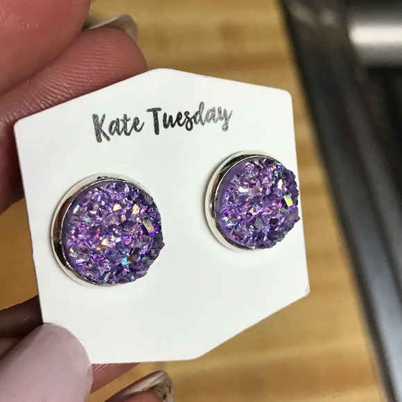 kate tuesday | Jewelry | Kate Tuesday Beautiful Gem Stone Stud Druzzy ...